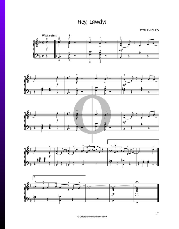 Hey, Lawdy! (Stephen Duro) Piano Sheet Music - OKTAV