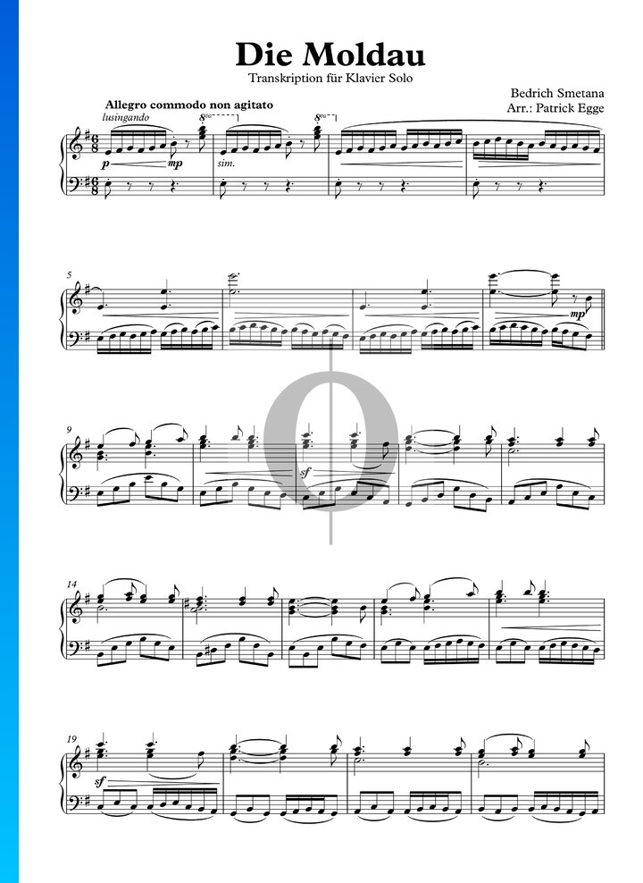 The Moldau (Vltava) (Bedřich Smetana) Piano Sheet Music - OKTAV