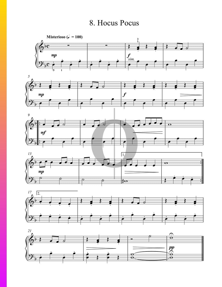 Hocus Pocus (Pam Wedgwood) Piano Sheet Music - OKTAV