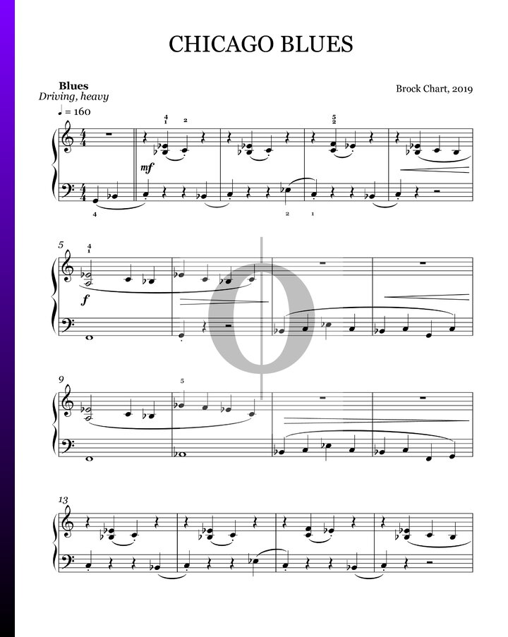 Chicago Blues (Brock Chart) Piano Sheet Music - OKTAV