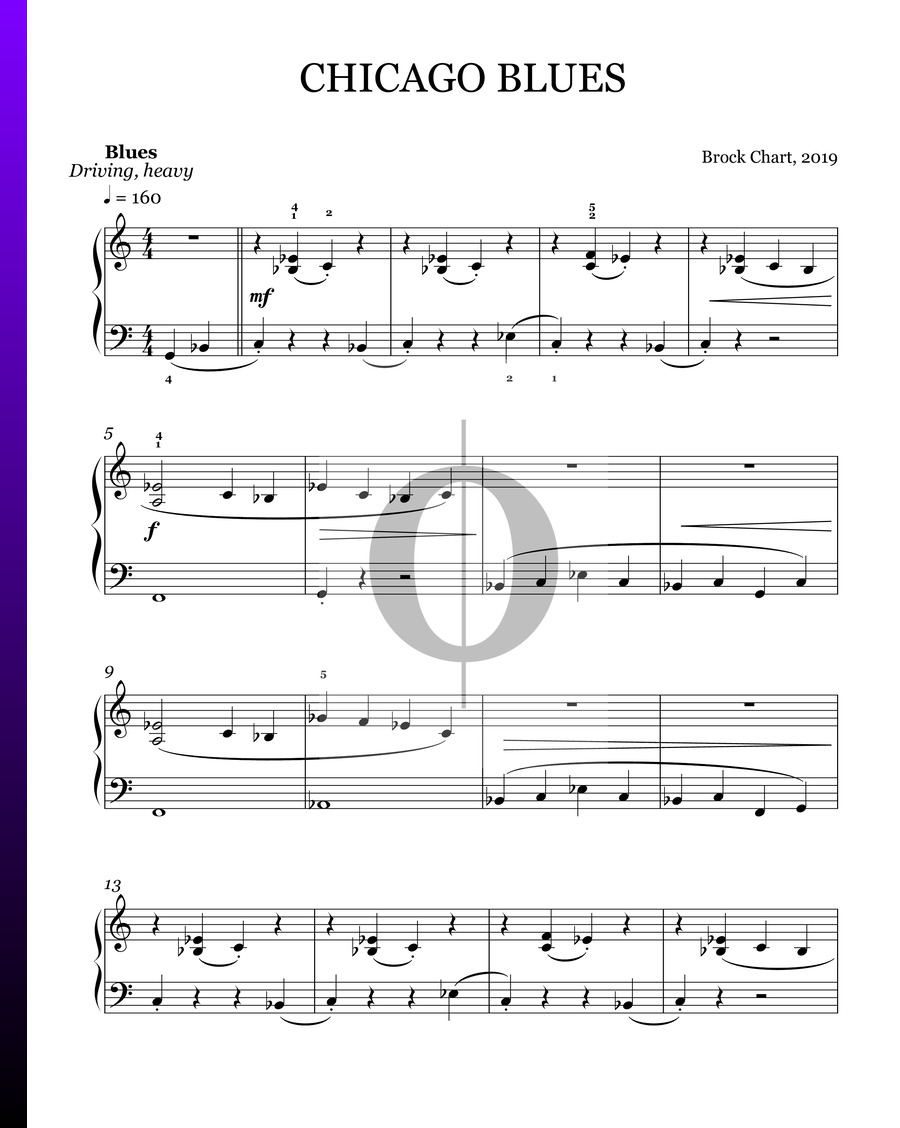 Chicago Blues Klaviernoten (Brock Chart) - OKTAV