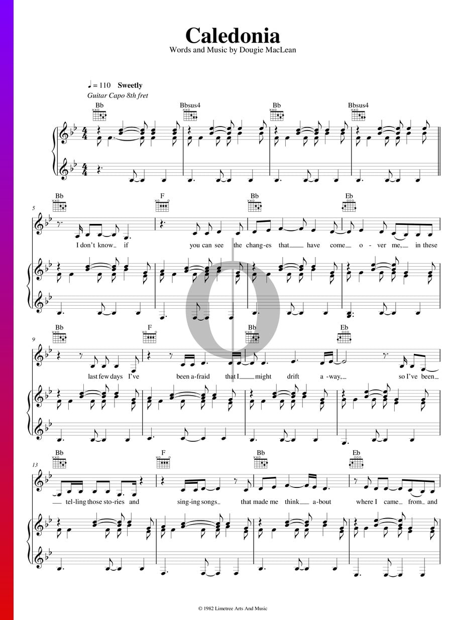 Caledonia Klaviernoten (Dougie MacLean) - OKTAV