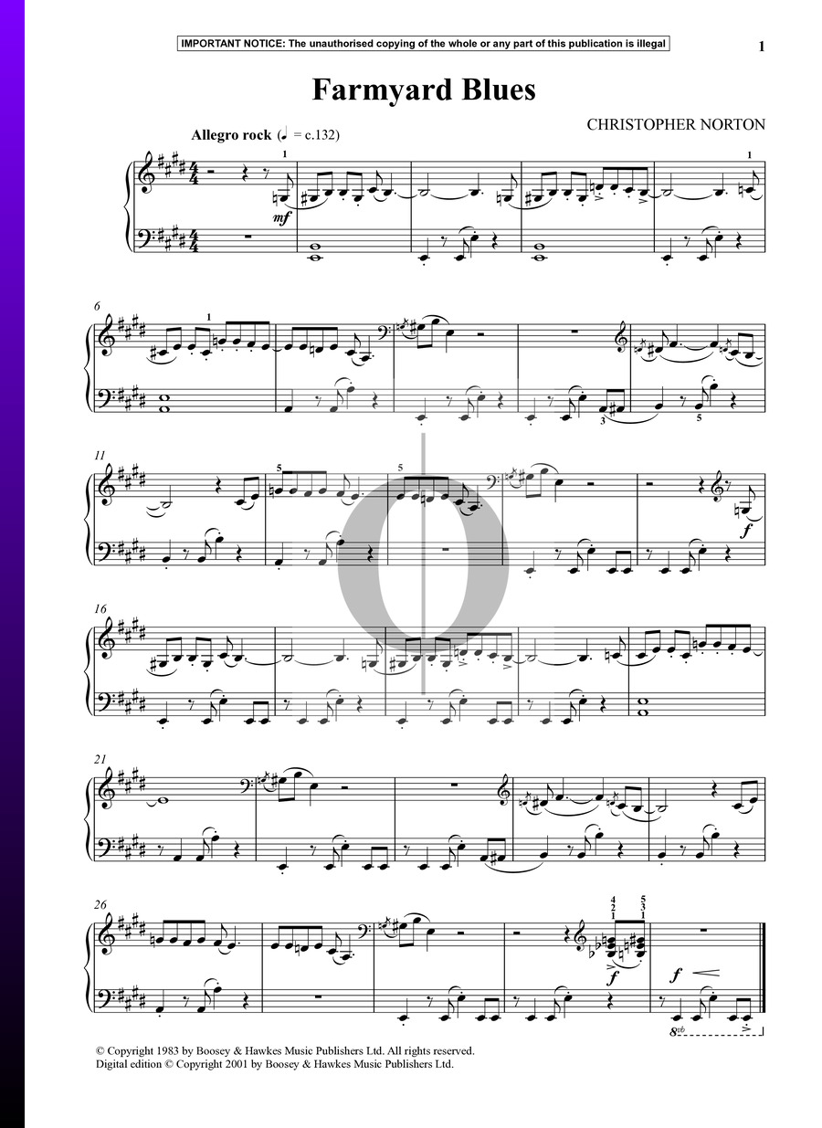 Farmyard Blues (Christopher Norton) Piano Sheet Music - OKTAV