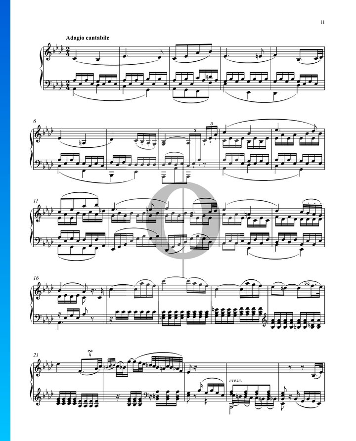 Sonata para piano Pathétique, Op. 13: 2. Adagio cantabile » Ludwig van Beethoven - Partituras de ...