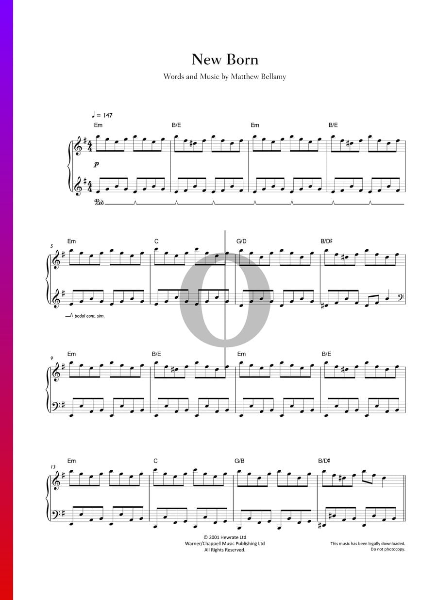 New Born (Muse) Piano Sheet Music - OKTAV