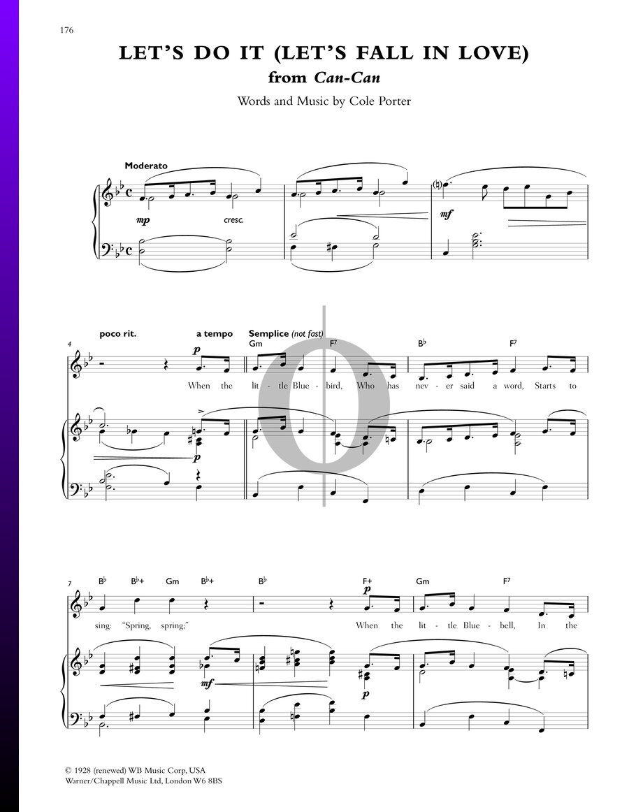 Let’s Do It (Cole Porter) Piano Sheet Music - OKTAV