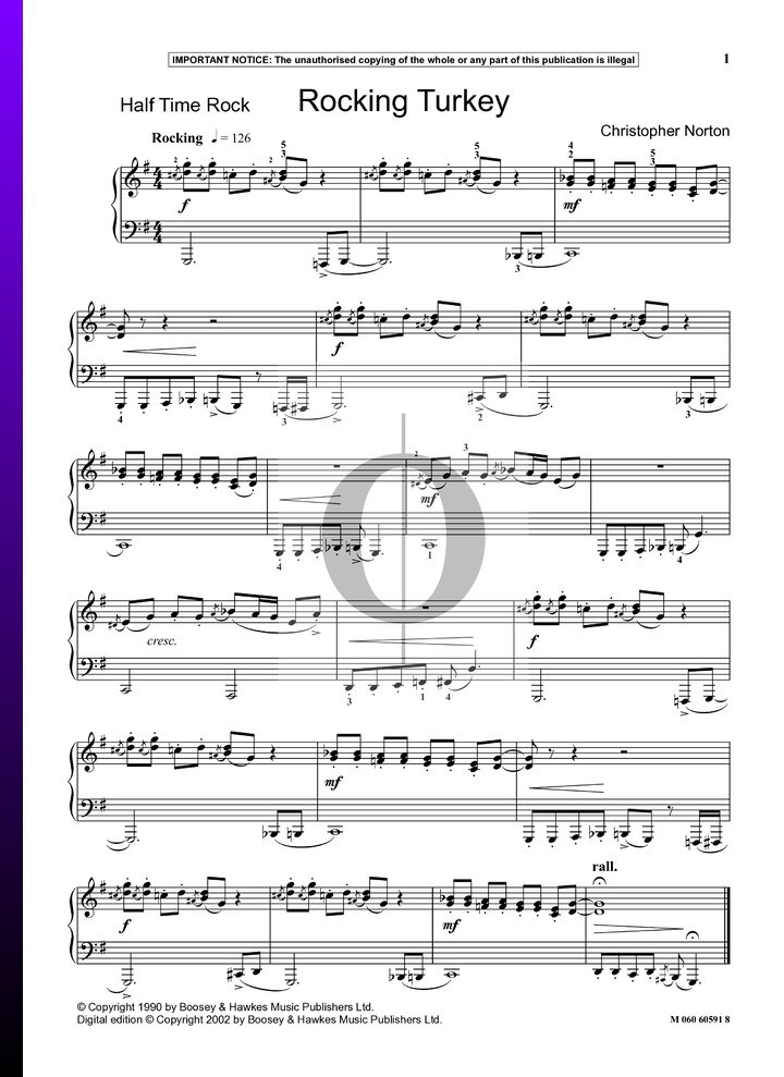 Rocking Turkey (Christopher Norton) Piano Sheet Music - OKTAV