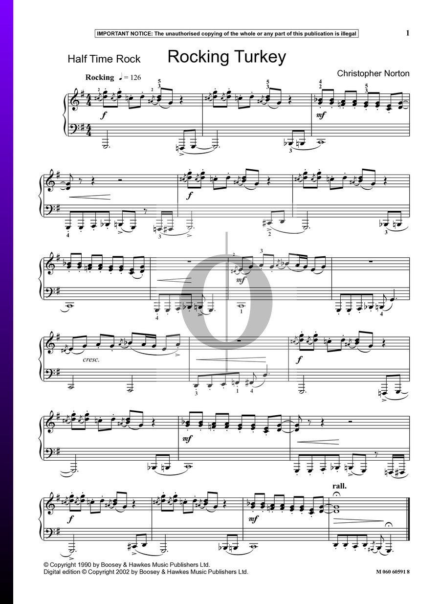 Rocking Turkey (Christopher Norton) Piano Sheet Music - OKTAV