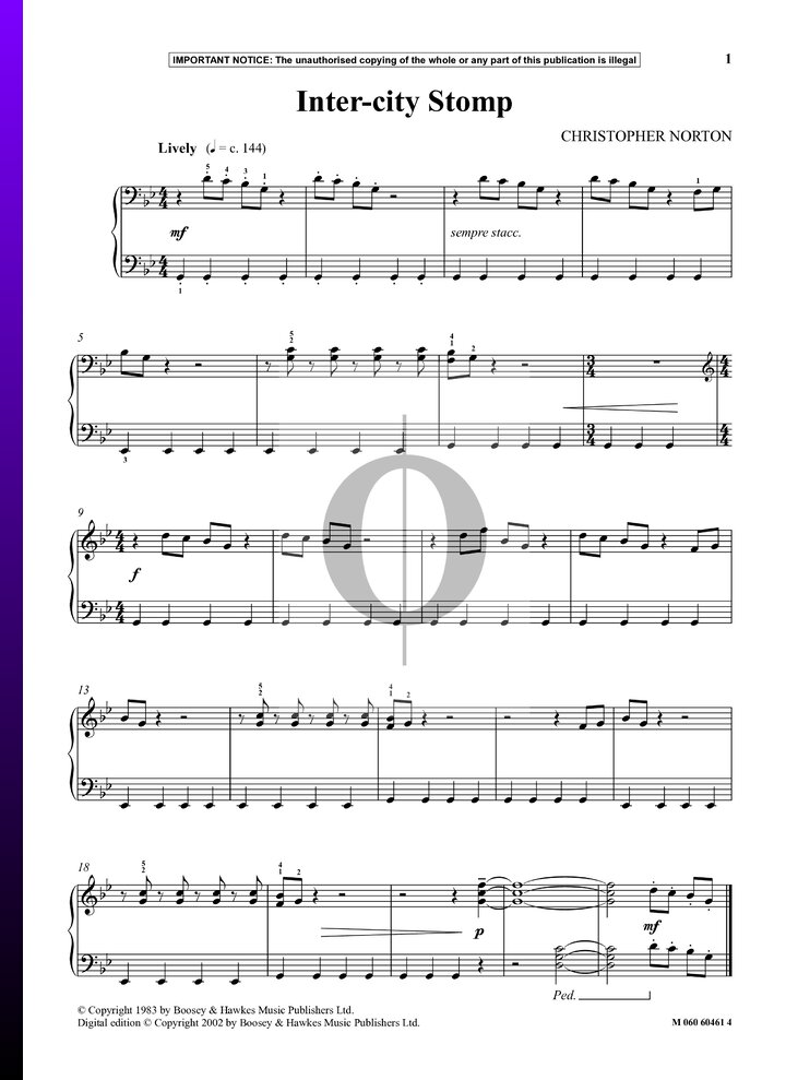 Inter-City Stomp (Christopher Norton) Piano Sheet Music - OKTAV