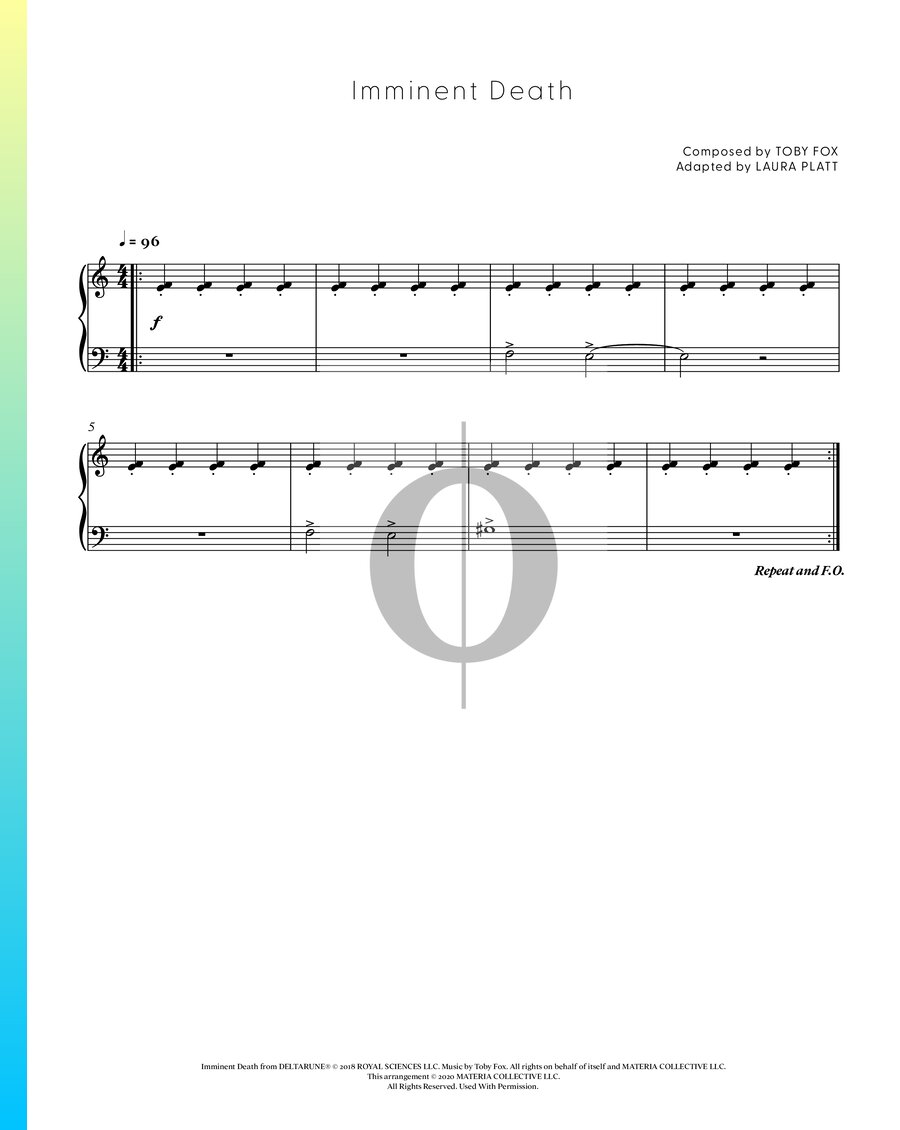 Imminent Death (Toby Fox) Piano Sheet Music - OKTAV