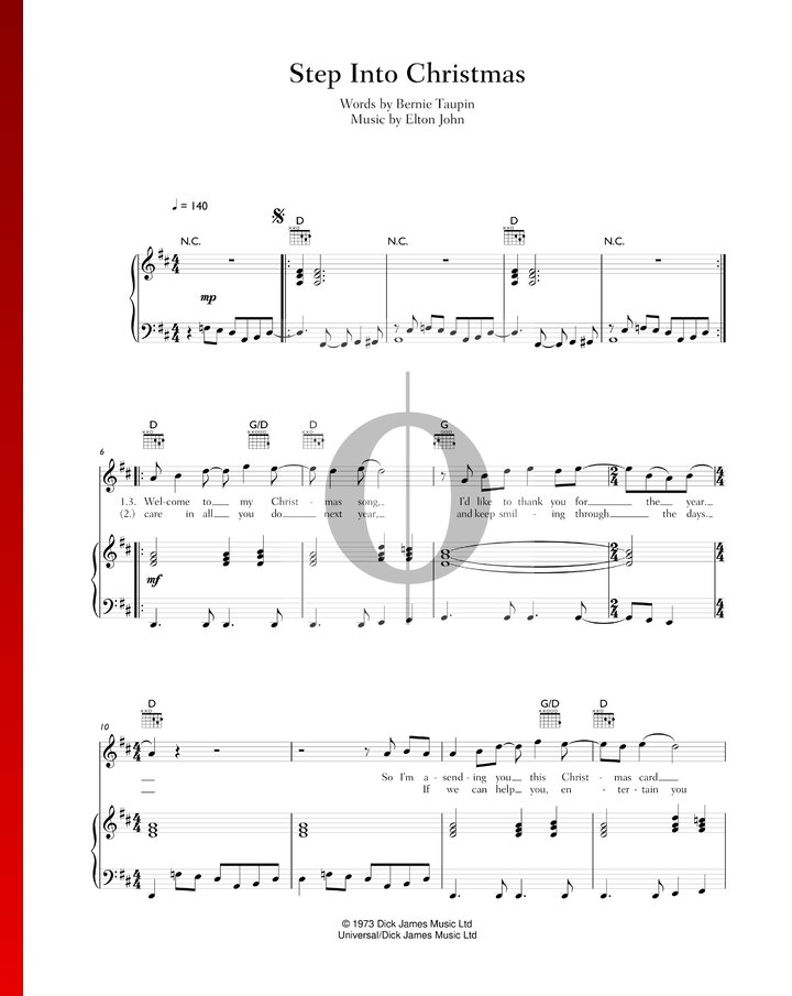 Step Into Christmas (Elton John) Piano Sheet Music - OKTAV