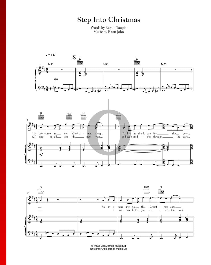 Step Into Christmas (Elton John) Piano Sheet Music - OKTAV