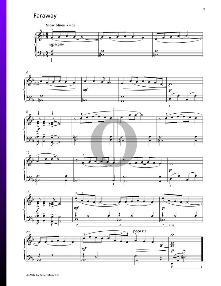 Faraway (Pam Wedgwood) Piano Sheet Music - OKTAV