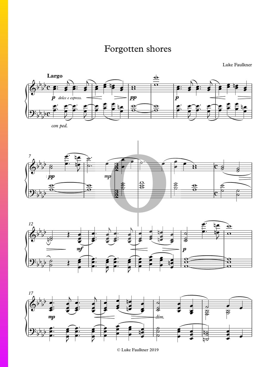 Forgotten Shores (Luke Faulkner) Piano Sheet Music - OKTAV
