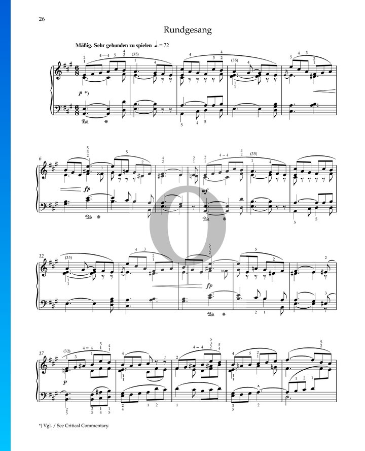 Roundelay, Op. 68 No. 22 (Robert Schumann) Piano Sheet Music - OKTAV