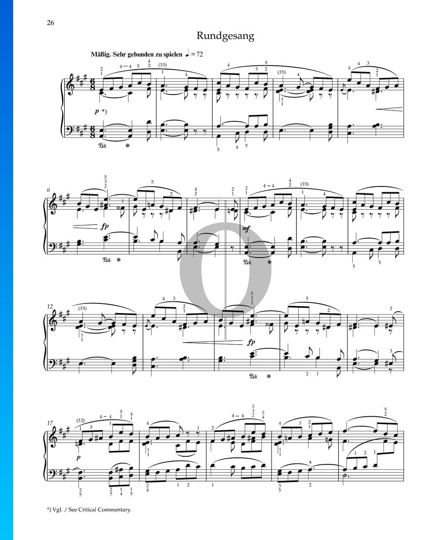 Roundelay, Op. 68 No. 22 (Robert Schumann) Piano Sheet Music - OKTAV