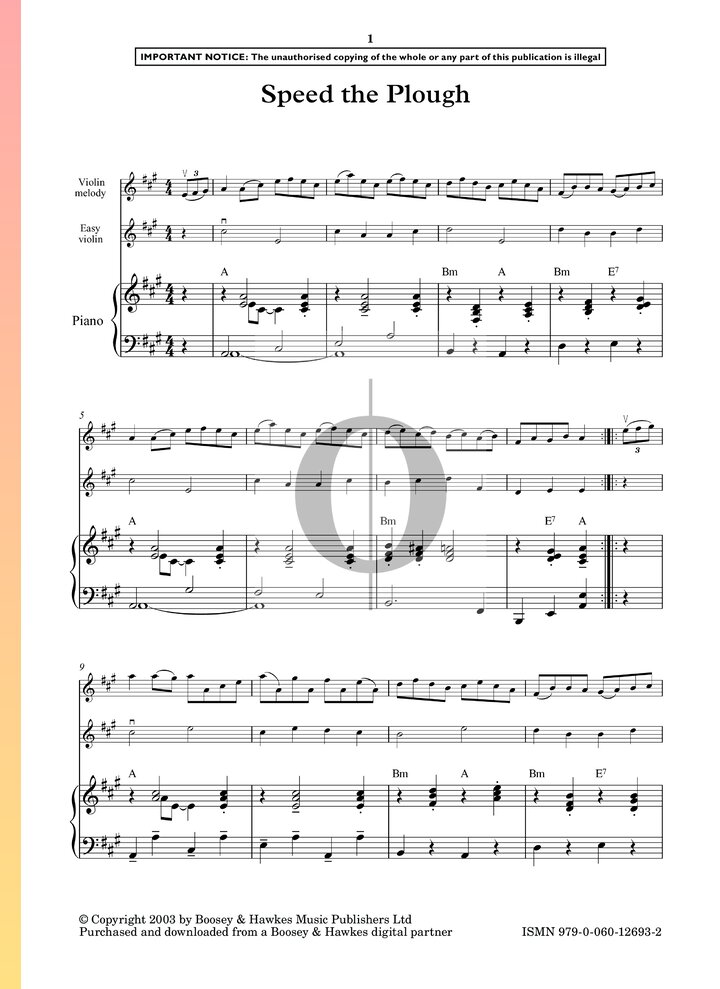 Speed The Plough (Anonymous) Piano Sheet Music - OKTAV