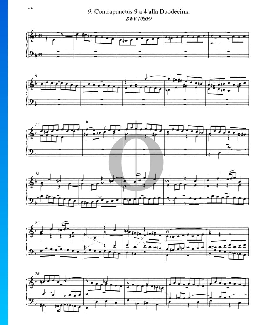 Contrapunctus 9, BWV 1080/9 (Johann Sebastian Bach) Piano Sheet Music ...