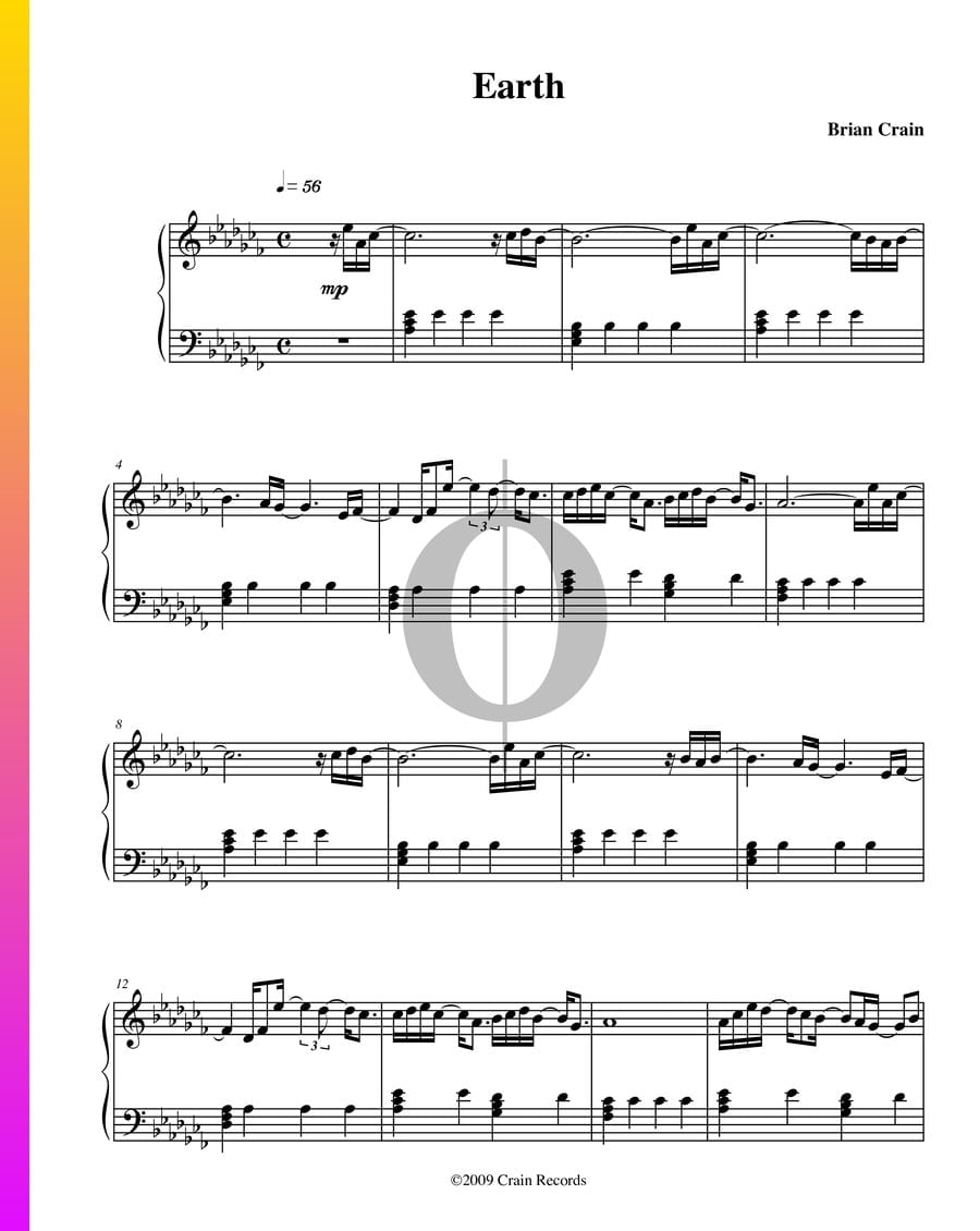 Earth (Brian Crain) Piano Sheet Music - OKTAV