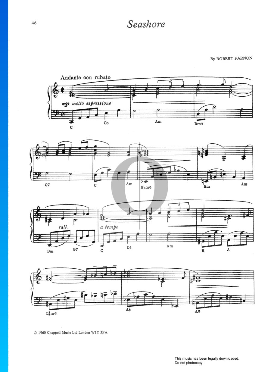 Seashore (Robert Farnon) Piano Sheet Music - OKTAV