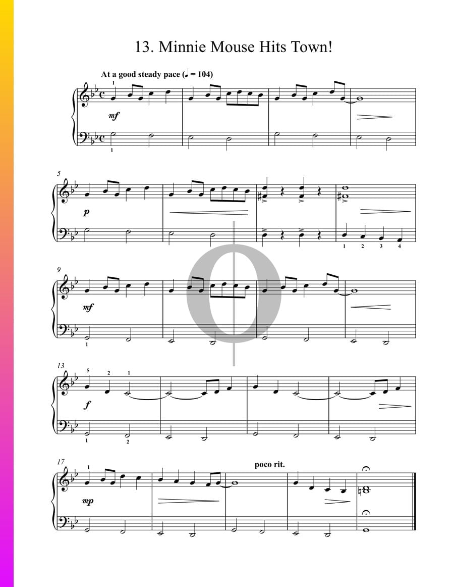 Minnie Mouse Hits Town! (Pam Wedgwood) Piano Sheet Music - OKTAV