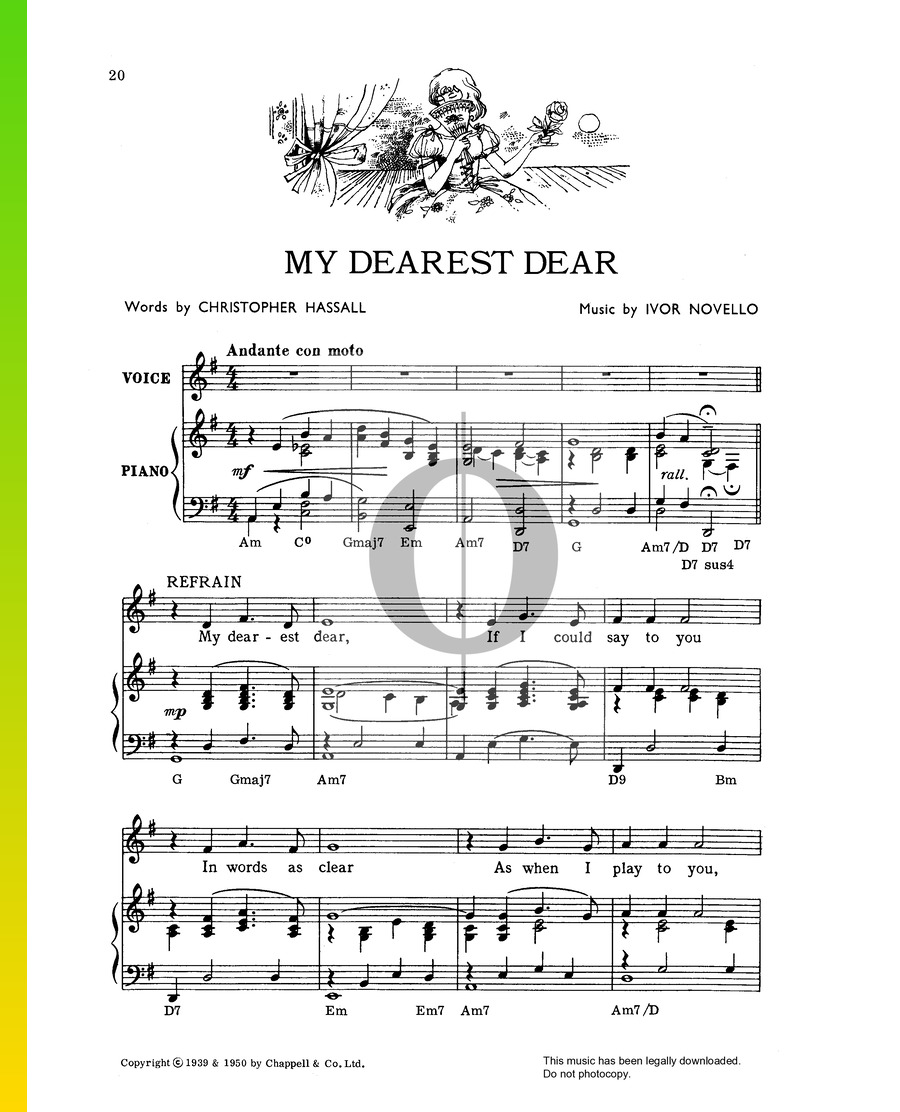 My Dearest Dear (Ivor Novello) Piano Sheet Music - OKTAV