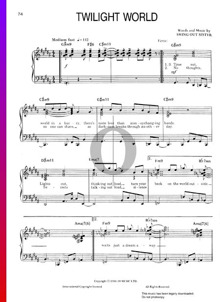 Swing Out Sister Sheet Music Downloads (PDF) & Subscription - OKTAV