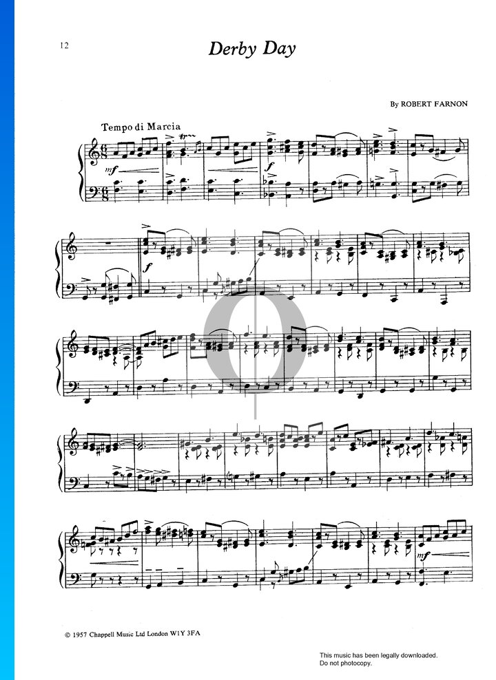 Derby Day (Robert Farnon) Piano Sheet Music - OKTAV