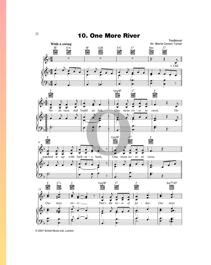 One More River (Anonymous) Piano Sheet Music - OKTAV