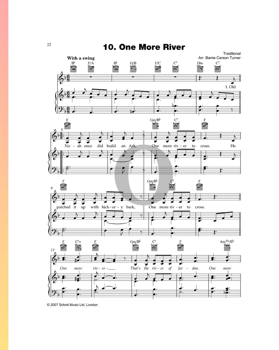 One More River (Anonymous) Piano Sheet Music - OKTAV