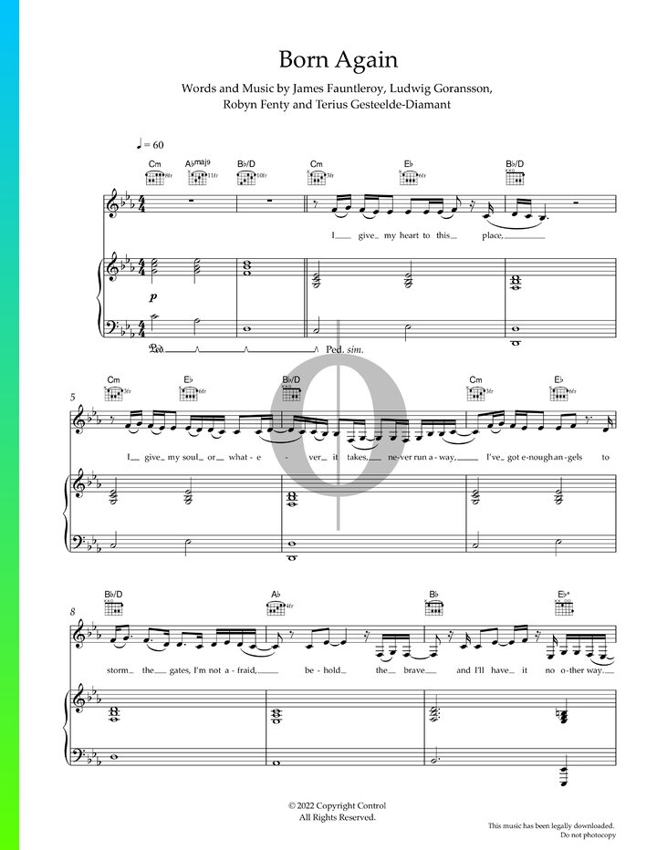 Born Again Piano Sheet Music from Black Panther: Wakanda Forever by ...