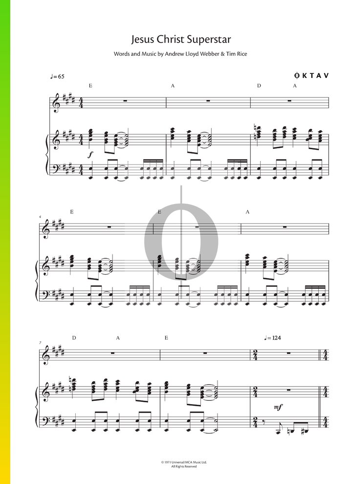Jesus Christ Superstar (Andrew Lloyd Webber, Tim Rice) Piano Sheet ...