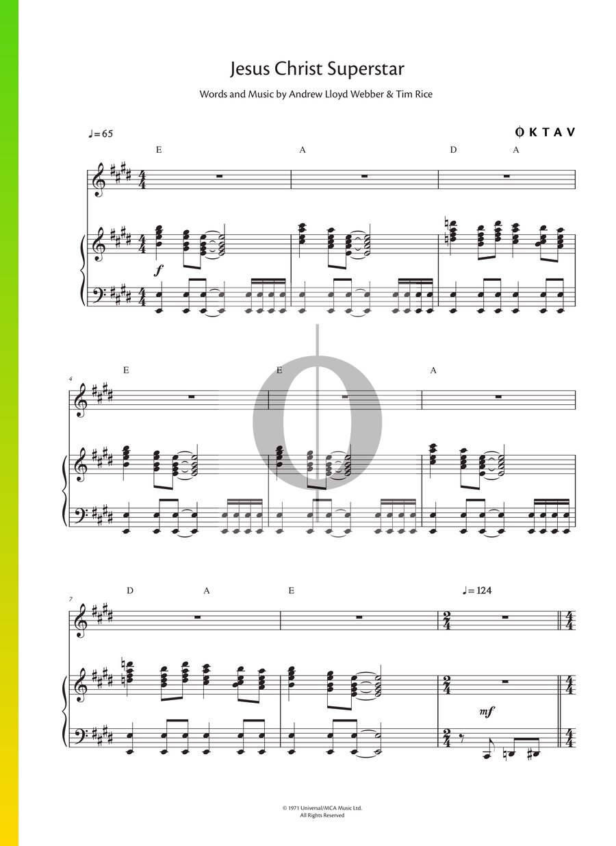 Jesus Christ Superstar (Andrew Lloyd Webber, Tim Rice) Piano Sheet ...