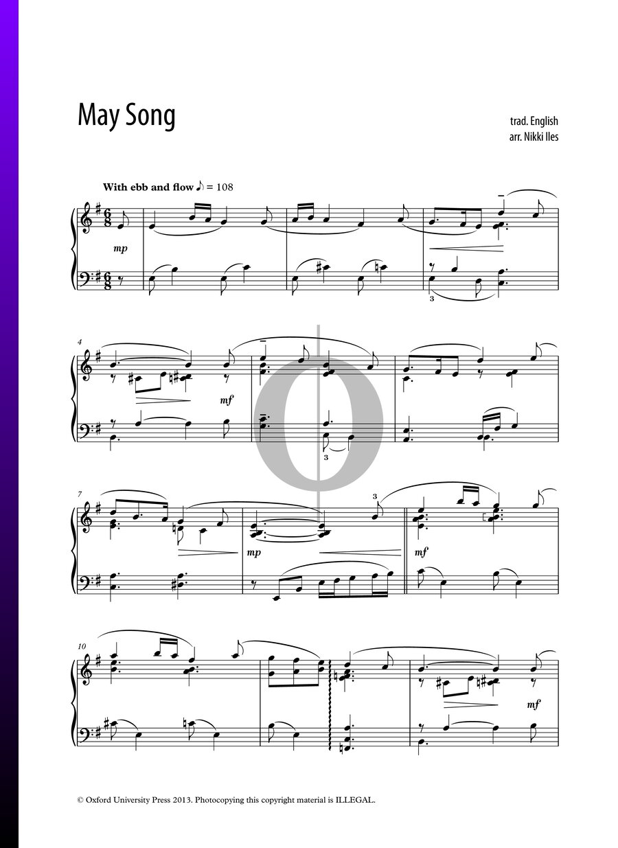May Song (Anonymous) Piano Sheet Music - OKTAV