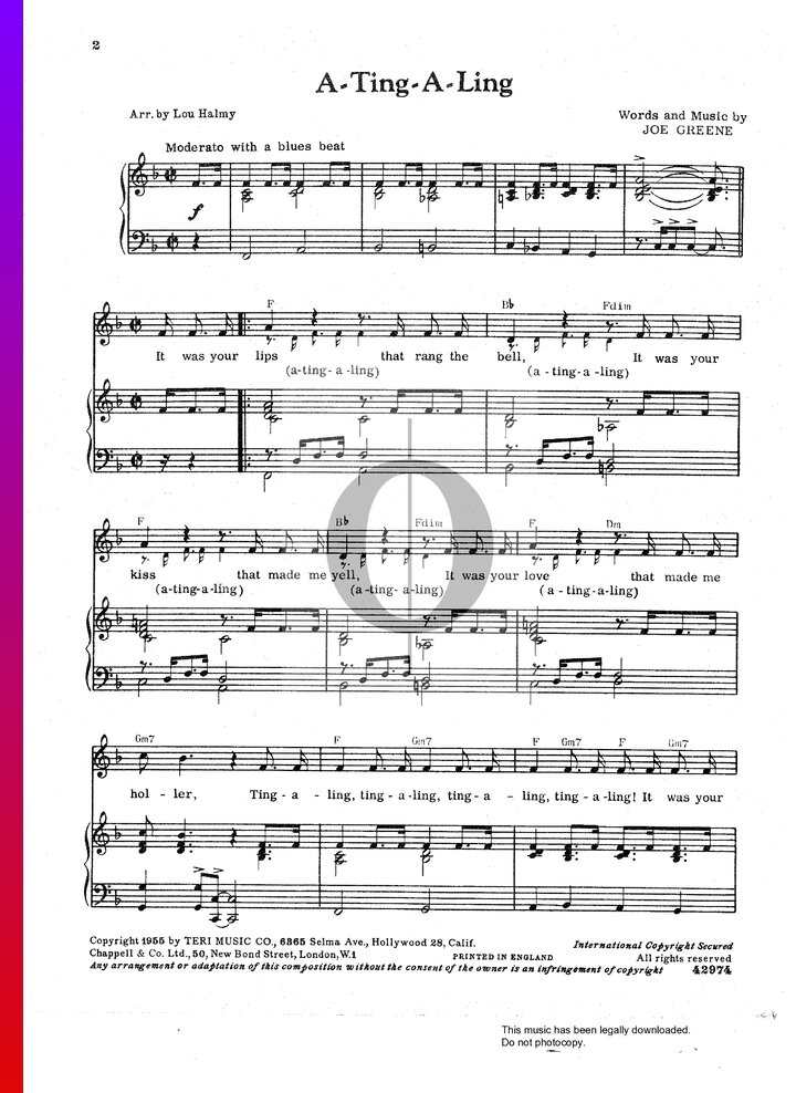A-Ting-A-Ling (Stan Kenton) Piano Sheet Music - OKTAV