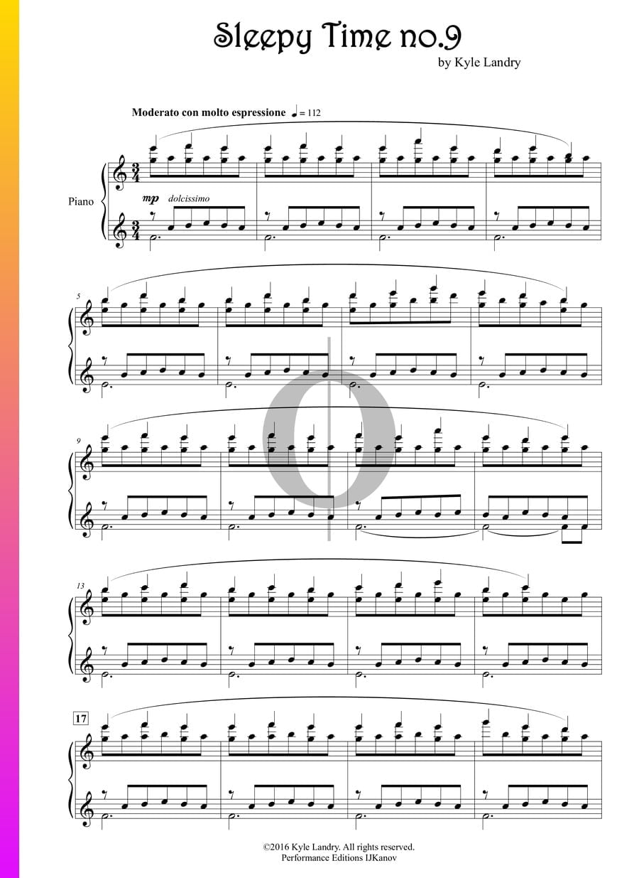 Sleepy Time no. 9 (Kyle Landry) Piano Sheet Music - OKTAV