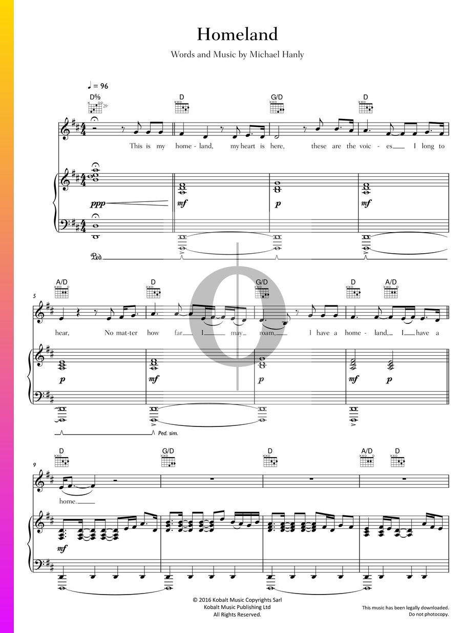 Homeland (Celtic Woman) Piano Sheet Music - OKTAV