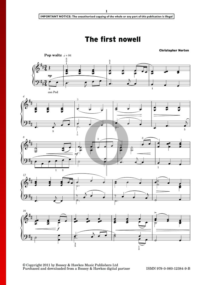 The First Nowell Sheet Music (Piano Solo) - PDF Download & Streaming ...