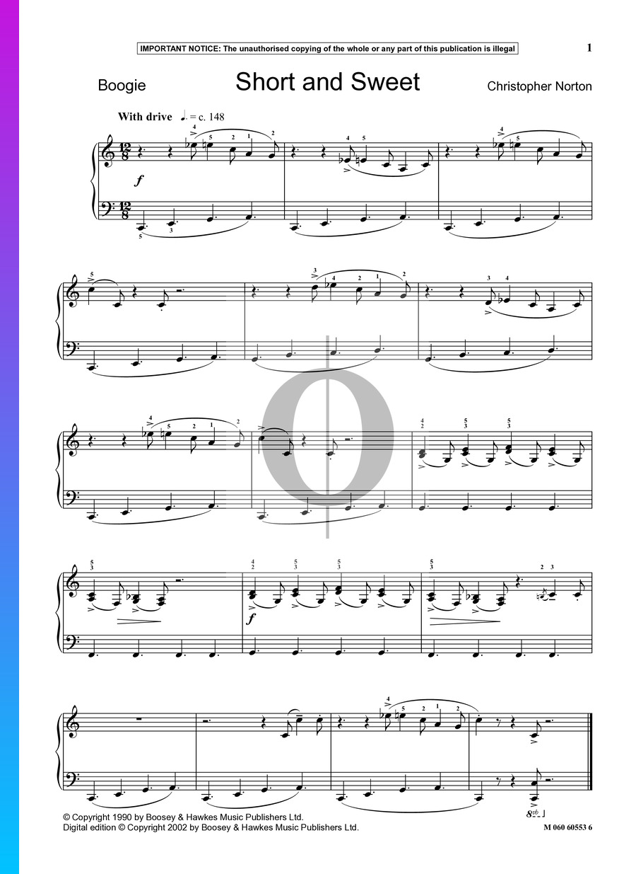 Short and Sweet (Christopher Norton) Piano Sheet Music - OKTAV