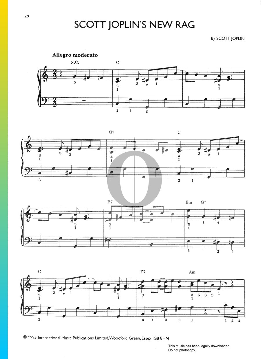 Scott Joplin's New Rag (Scott Joplin) Piano Sheet Music - OKTAV