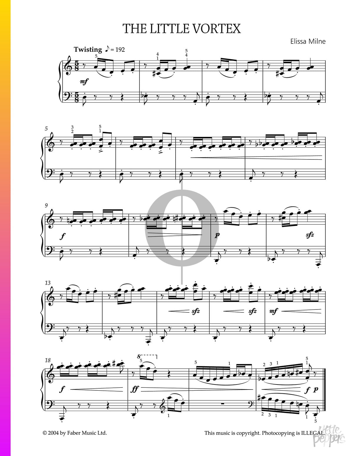 The Little Vortex (Elissa Milne) Piano Sheet Music - OKTAV