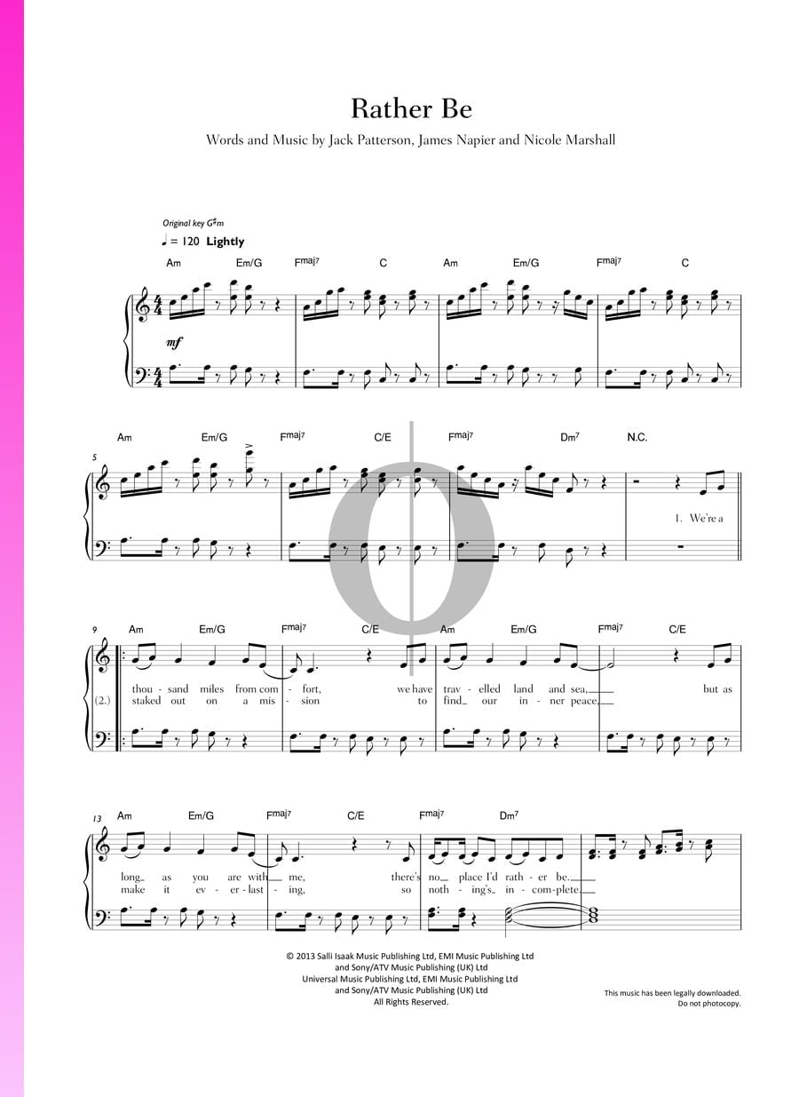 Rather Be (Clean Bandit) Piano Sheet Music - OKTAV