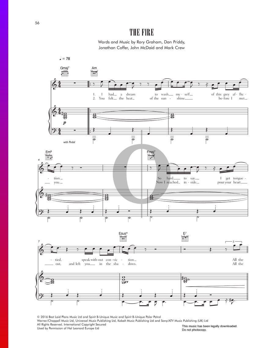 The Fire (Rag'n'Bone Man) Piano Sheet Music - OKTAV