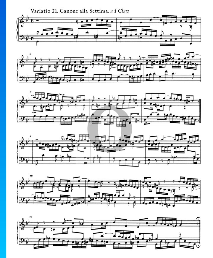 Variaciones Goldberg, BWV 988: Variación 21. Canone alla Settima. a 1 ...