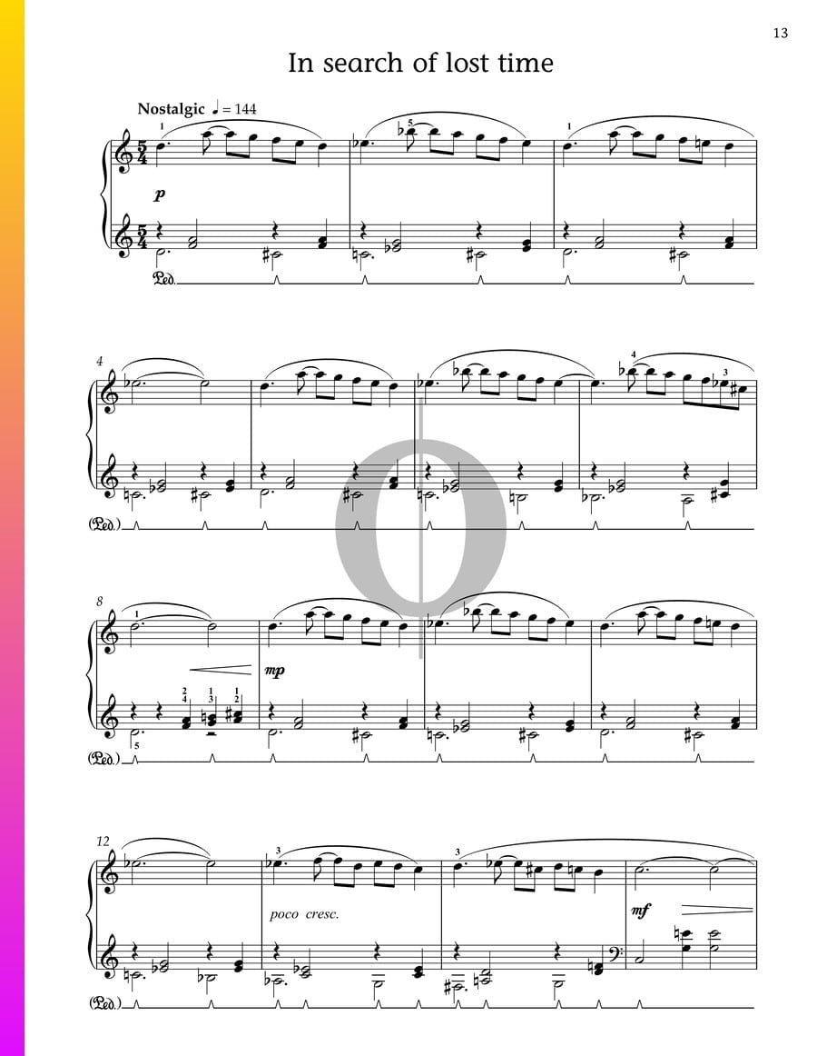 In Search Of Lost Time (Elissa Milne) Piano Sheet Music - OKTAV