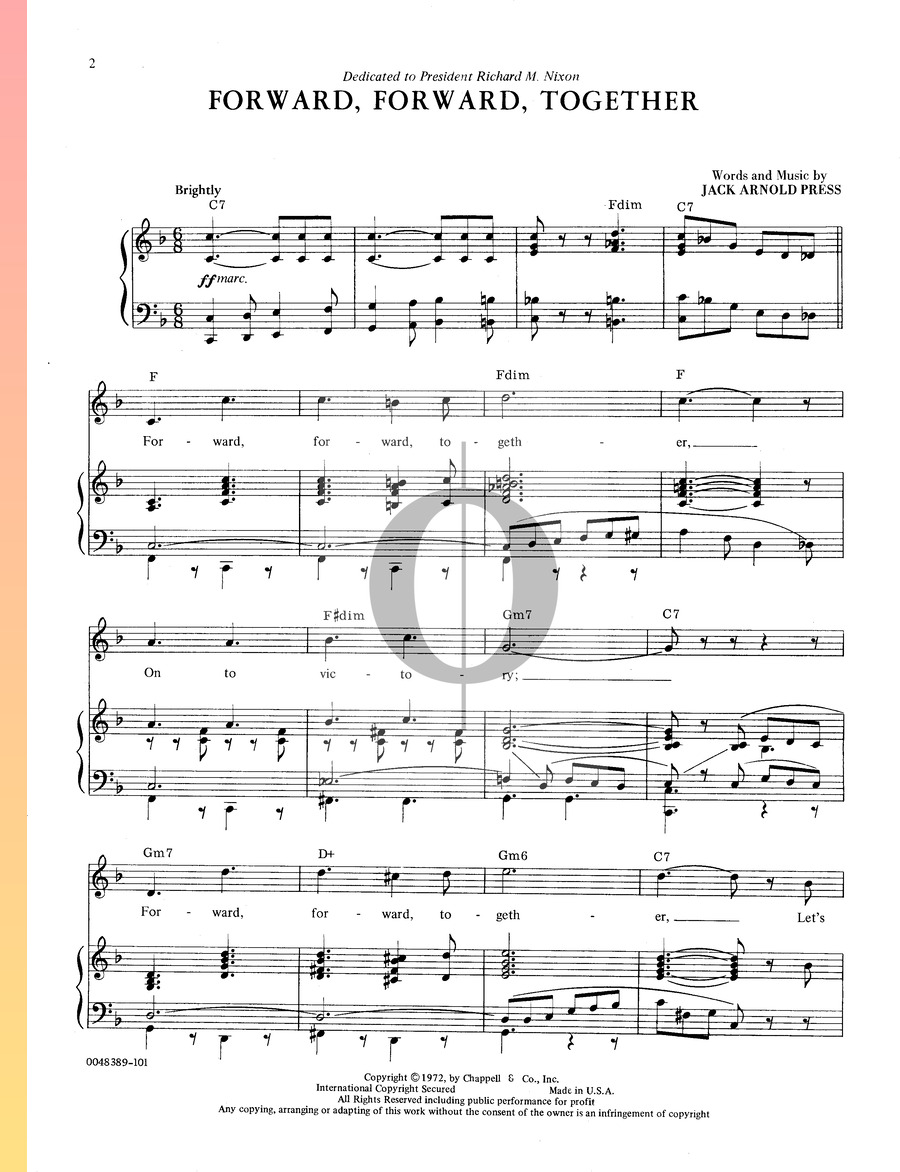 Forward, Forward, Together (Jack Arnold Press) Piano Sheet Music - OKTAV