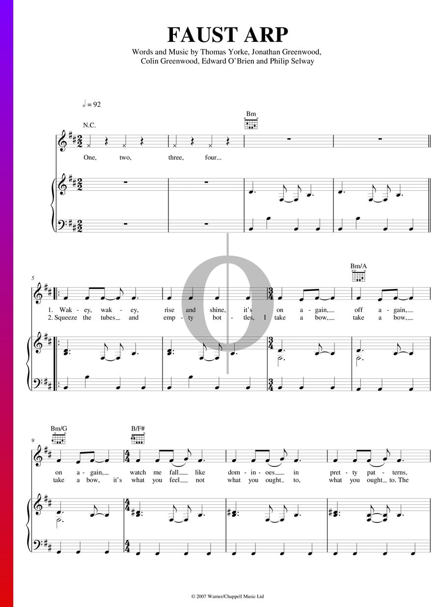 Faust Arp (Radiohead) Piano Sheet Music - OKTAV