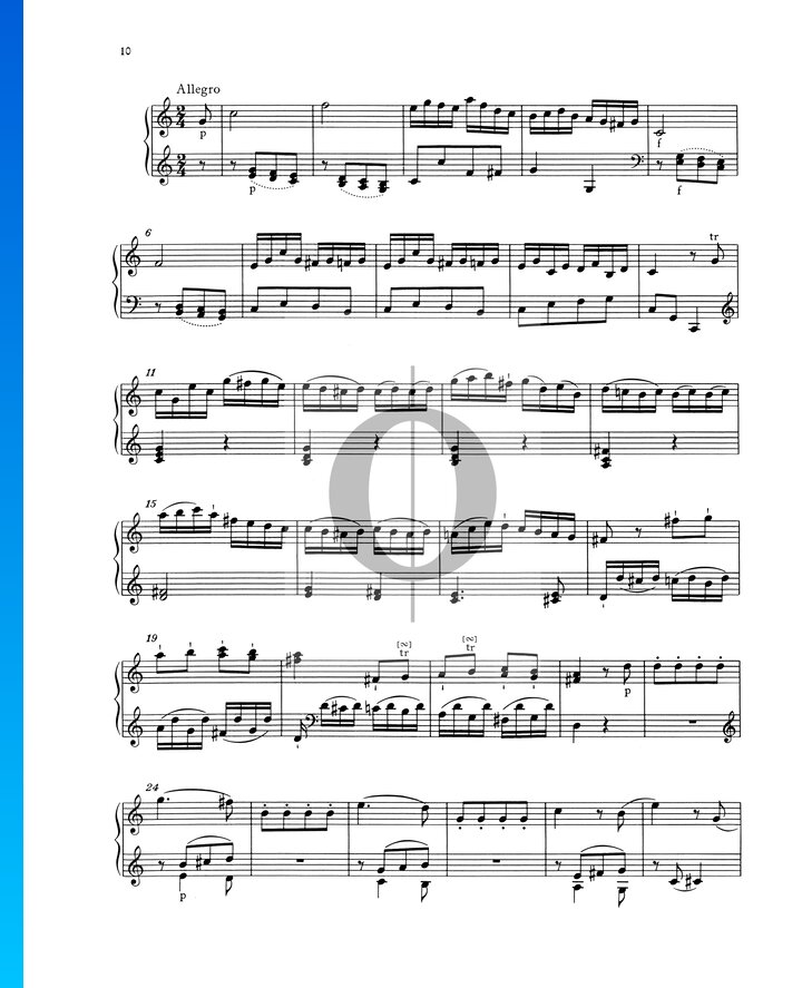 Sonata para piano n.º 1 en do mayor, KV 279 (189d): 3. Allegro ...