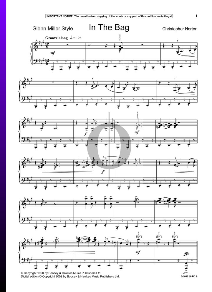 In The Bag (Christopher Norton) Piano Sheet Music - OKTAV
