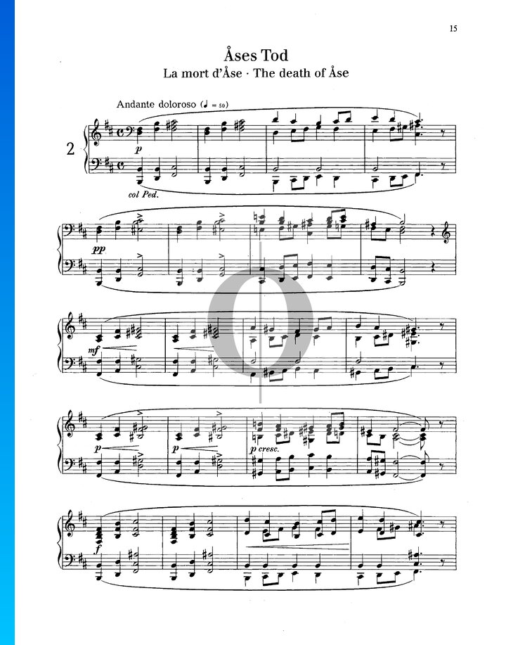 The Death Of Ase (Edvard Grieg) Piano Sheet Music - OKTAV